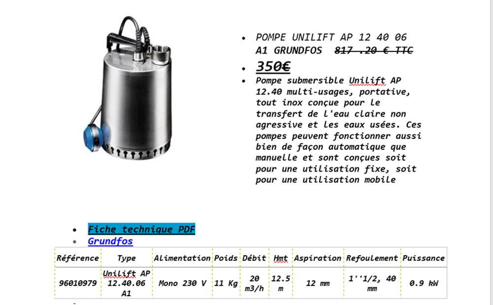 Achetez Pompe Unilift Ap 12 Occasion Annonce Vente à Brassac 81