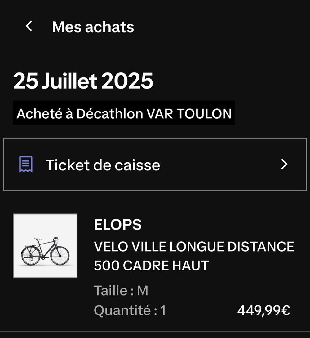 Achetez vélo elops ld (quasi occasion, annonce vente à Toulon (83 ...